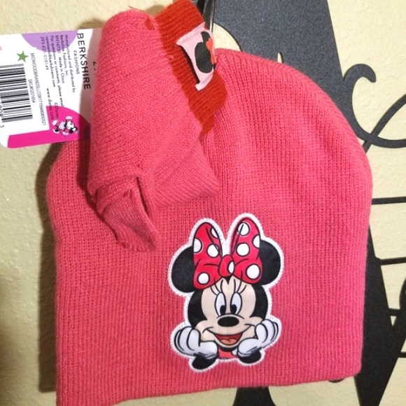Disney | Accessories | Nwt Disney Minnie Mouse Beenie And Mitten Winter ...